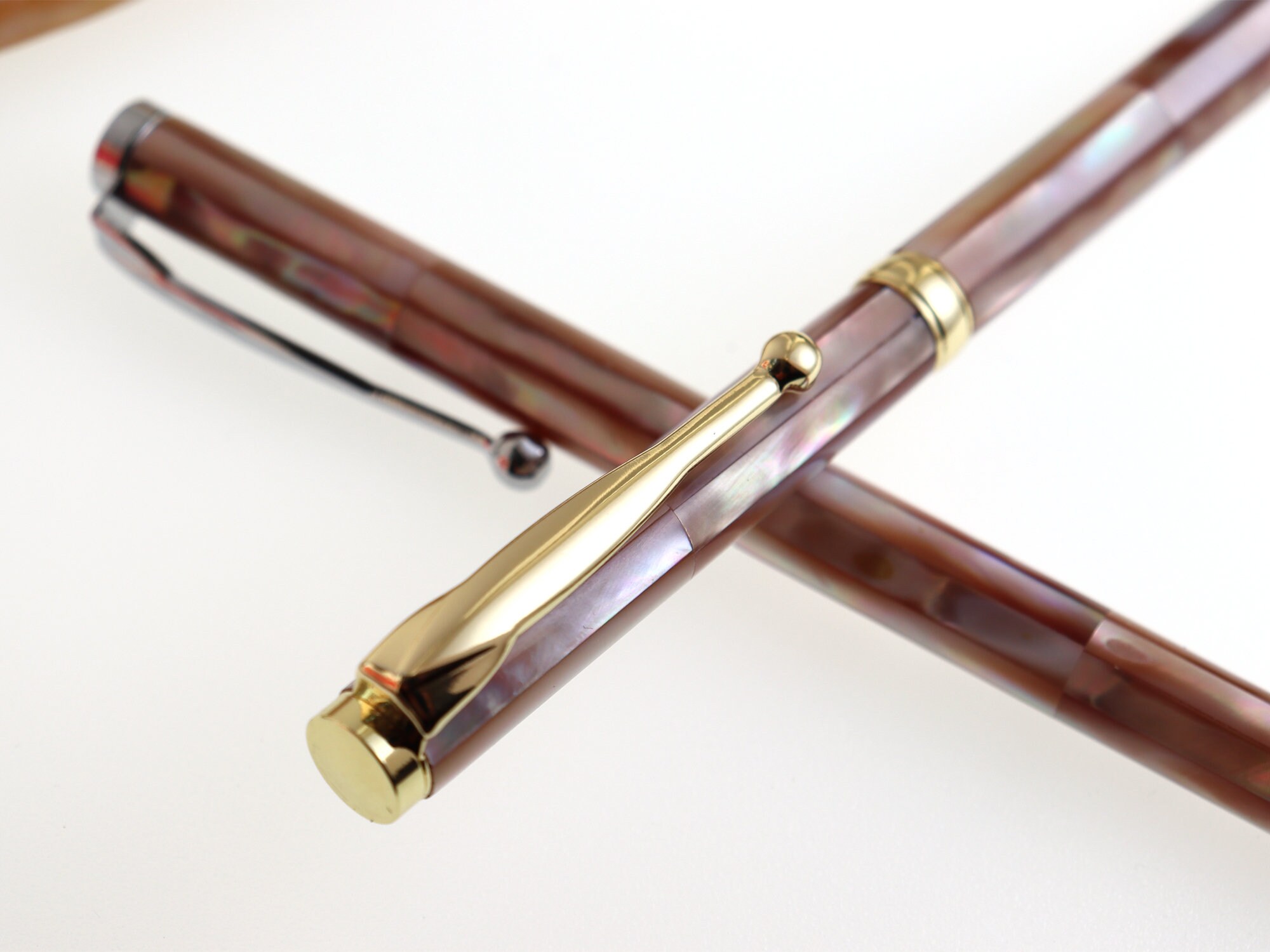 Mother of Pearl Shell Ballpoint Ink Pen, Freshwater Oyster Seashell ...