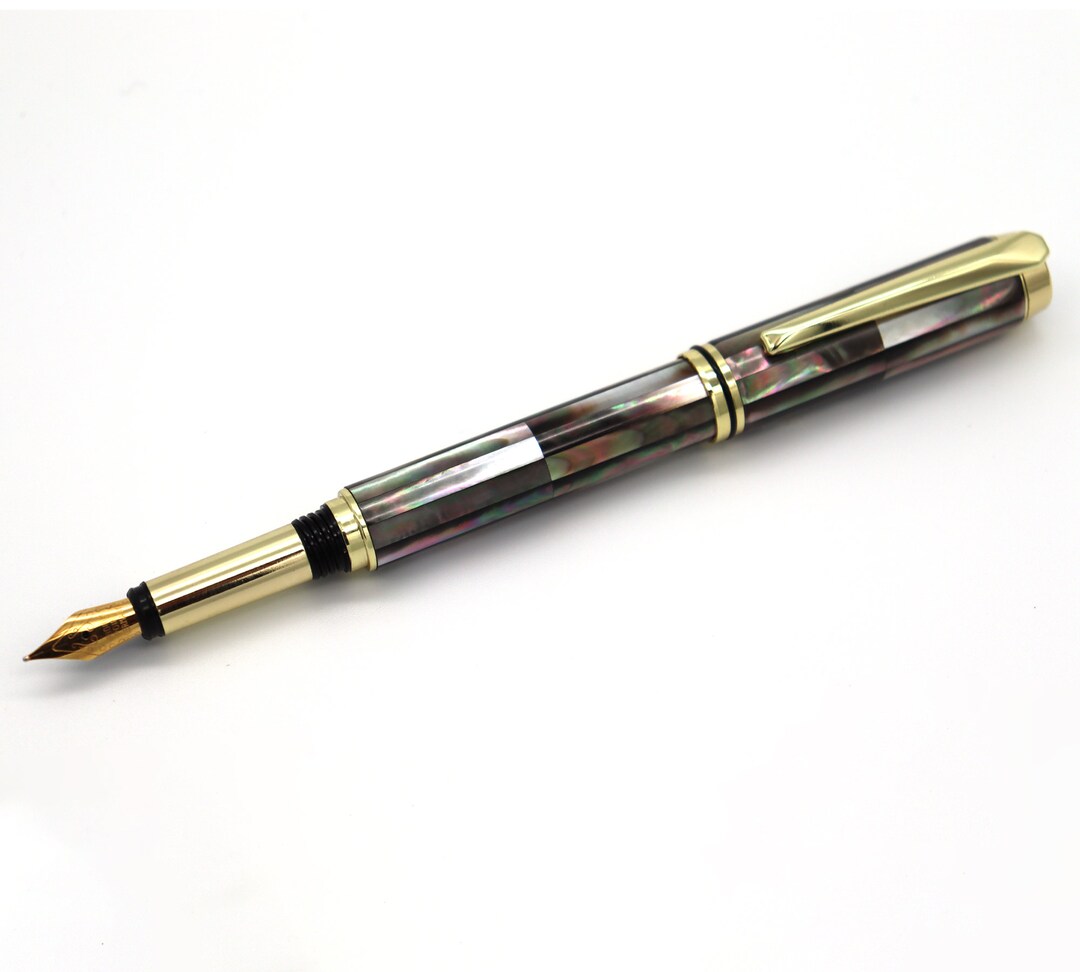 MOP Black Seashells Pen, 18k Gold Plated Oceanic Origin Mother of Pearl ...