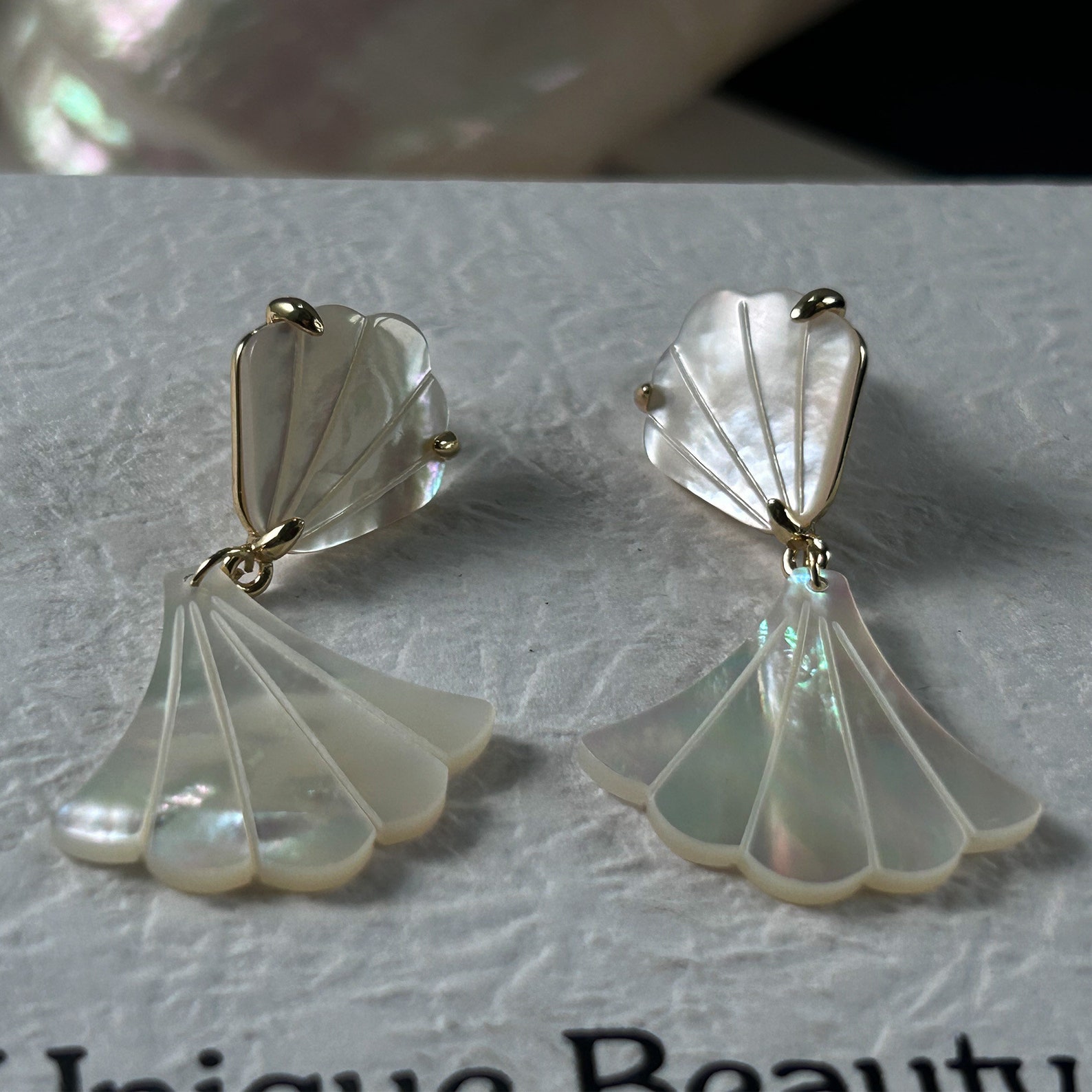 Mother of Pearl Drop Earrings, Wedding Earrings Bridesmaid, Sea Shell ...