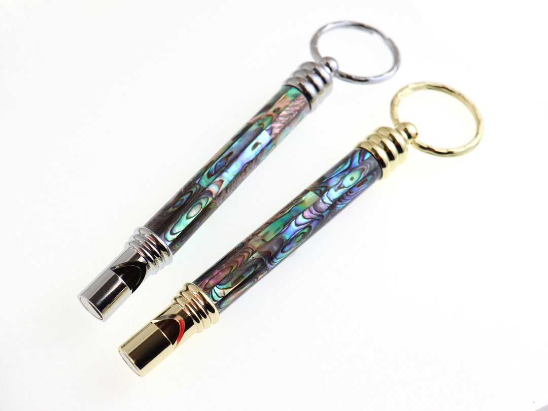 New Personalized Mother of Pearl Shell Metal Whistle, Lnlaid Seashell ...