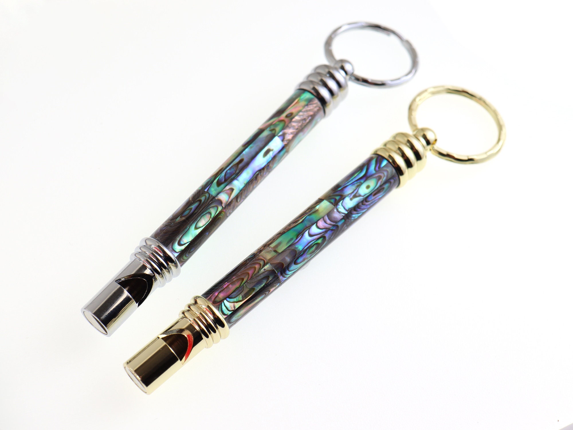 New Personalized Mother of Pearl Shell Metal Whistle, Lnlaid Seashell ...
