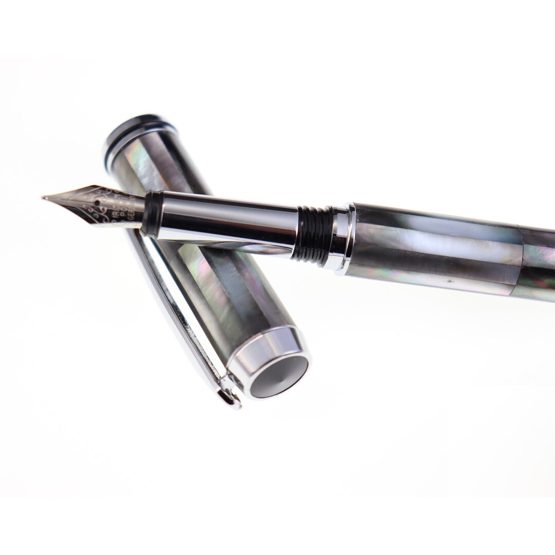 MOP Black Seashells Pen, Chrome Color Oceanic Origin Mother of Pearl ...