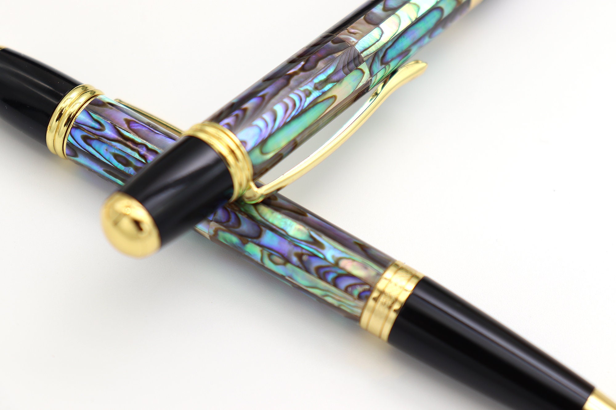 Natural Handmade Abalone Sea Shell Rollerball Pen, Mother of Pearl ...