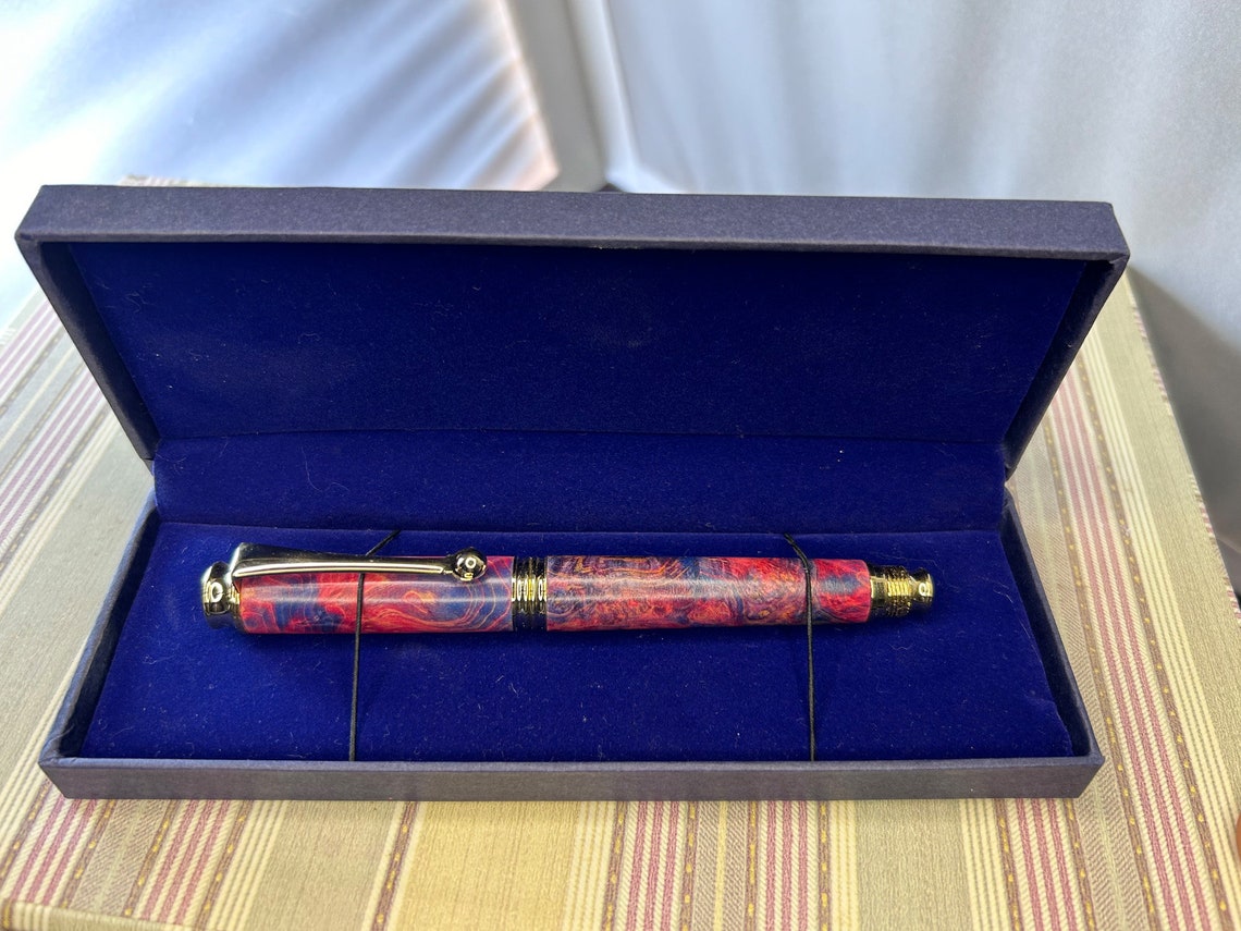 Maple Ballpoint Pen 18K Gold Finish Handmade Stable Colored Wooden Pens ...