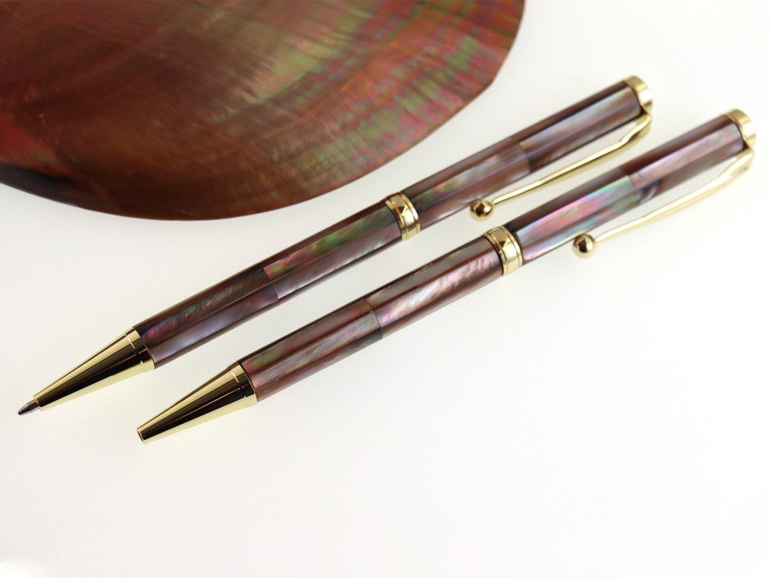 Mother of Pearl Shell Ballpoint Pen, Seashell Rollerball Pen, Natural ...