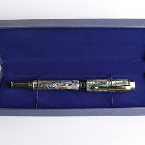 Natural New Zealand Abalone Shell Peacock Green Fountain Pen Handmade ...