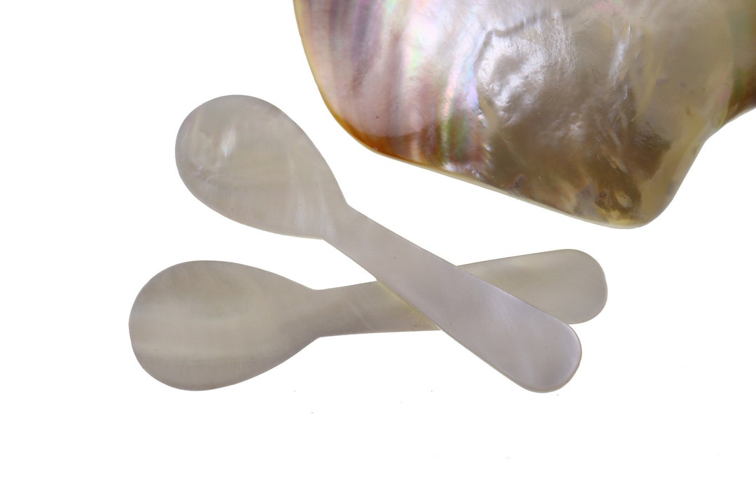 Premium Quality River White Sea Shell Mother of Pearl Spoon 7.5cm ...