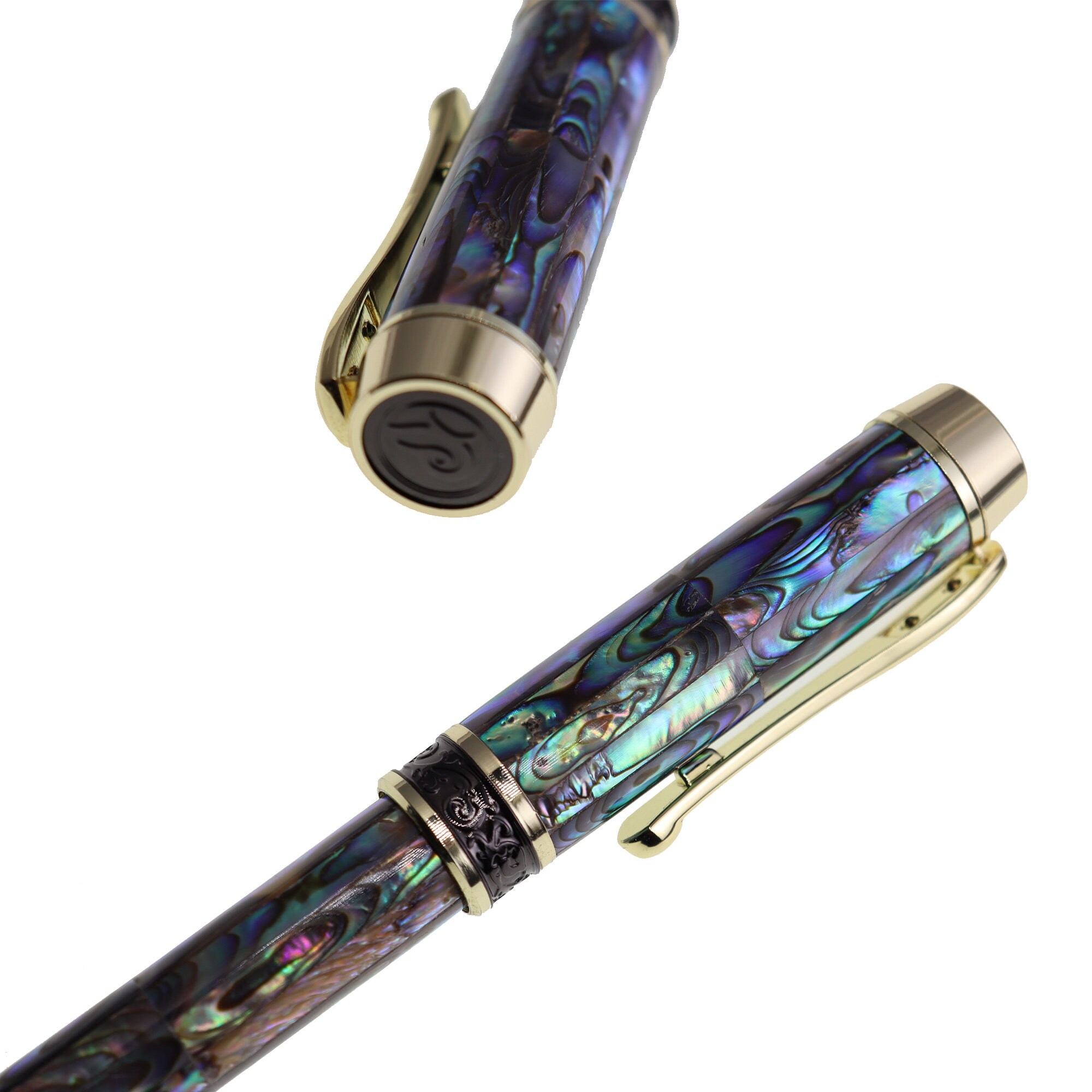 Natural New Zealand Abalone Shell Peacock Green Fountain Pen Handmade ...