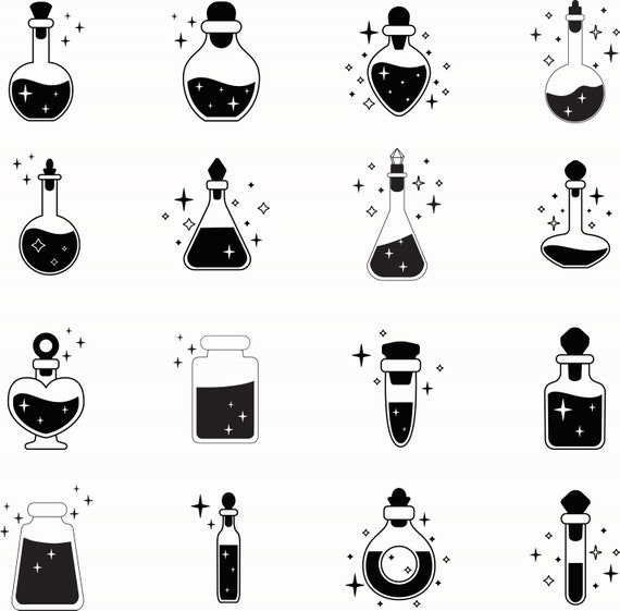 16 pociones mágicas y elixires SVG PNG DXF Files / Instant - Etsy España