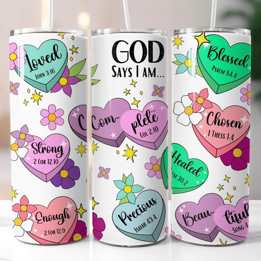 God Says I Am Skinny 20 Oz Tumbler Christian Valentines Bible Verse ...
