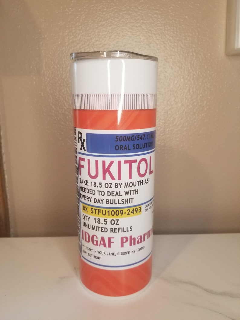 FUKITOL Tumbler, Prescription Water Bottle, Fake Pill Bottle Cup, Adult ...
