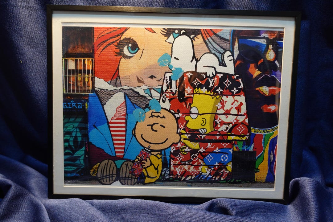 Snoopy Peanuts X the Simpson Death NYC #AP/100 World Art Printing ...