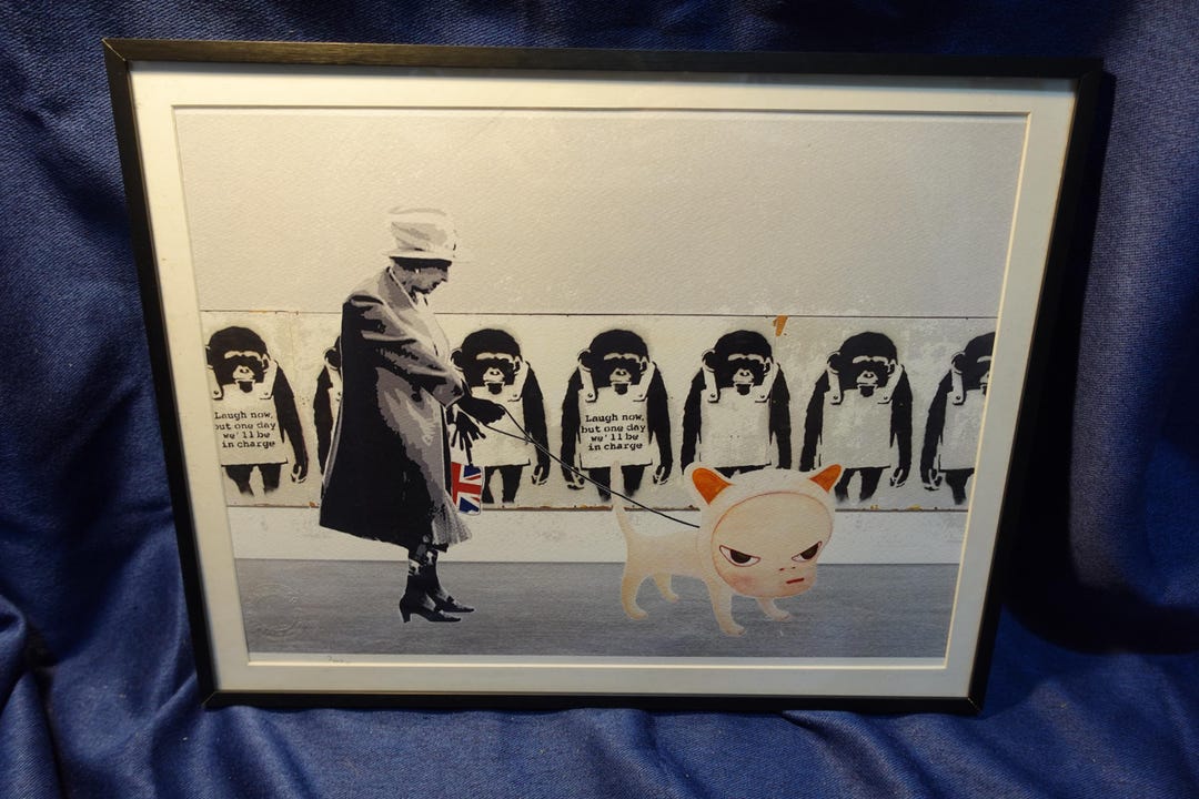 Queen Elizabeth X Nara Yoshitomo X Ape DEATH NYC Original Signed and ...