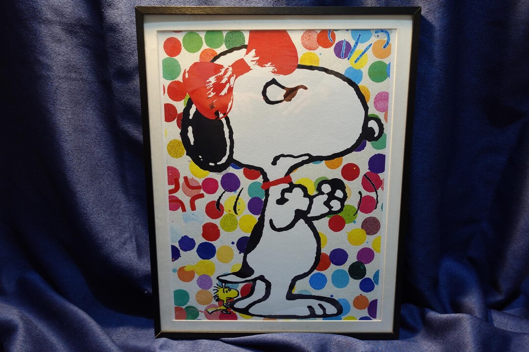 Peanuts Snoopy Red Bow X Hirst Dots Death NYC AP/100 World Art Printing ...
