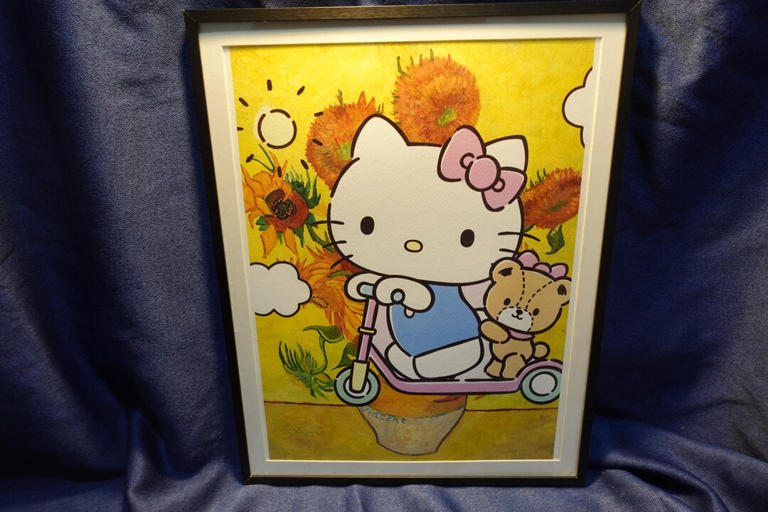 Hello Kitty Van Gogh Sun Flower DEATH NYC Original Signed and Numbereda ...