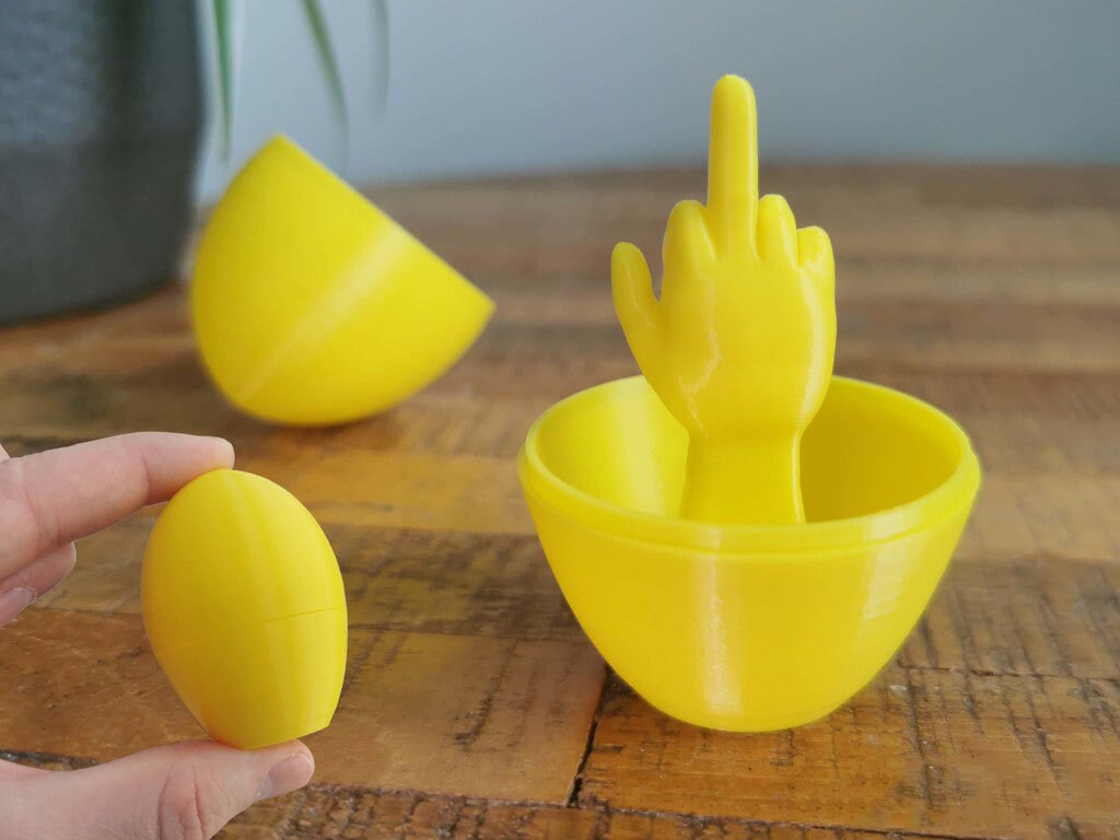 Middle Finger Surprise Egg, 3D Printed, Funny Gift, Secret Santa Gift ...
