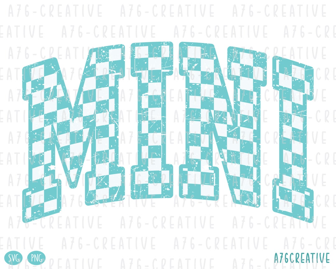 Mini Checkered SVG, Mini Checkered PNG, Teal Mini Checkered, Checkered ...