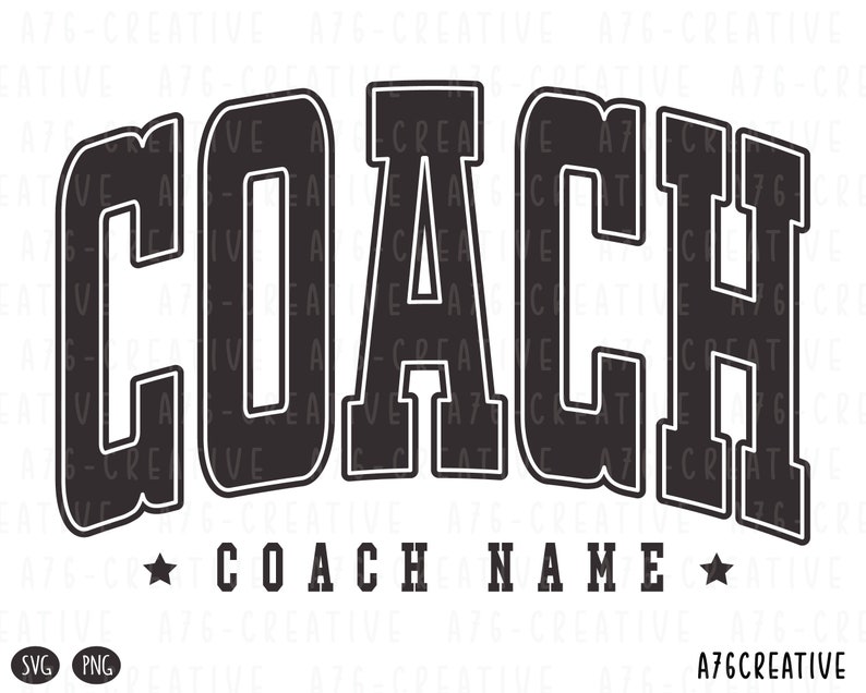 Personalized Coach Name Custom Work Order, Varsity Coach Name Custom ...