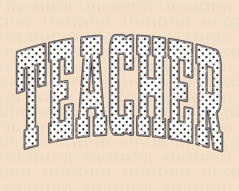 Polka Dot Print Teacher PNG, Game Day Shirt Sublimation Design (digital ...