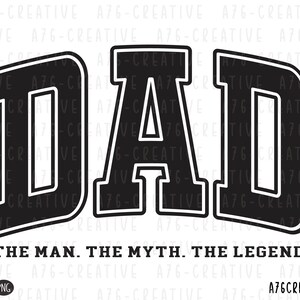 Retro Dad Svg, Dad Png, Dad the Man the Myth the Legend, Fathers Day ...