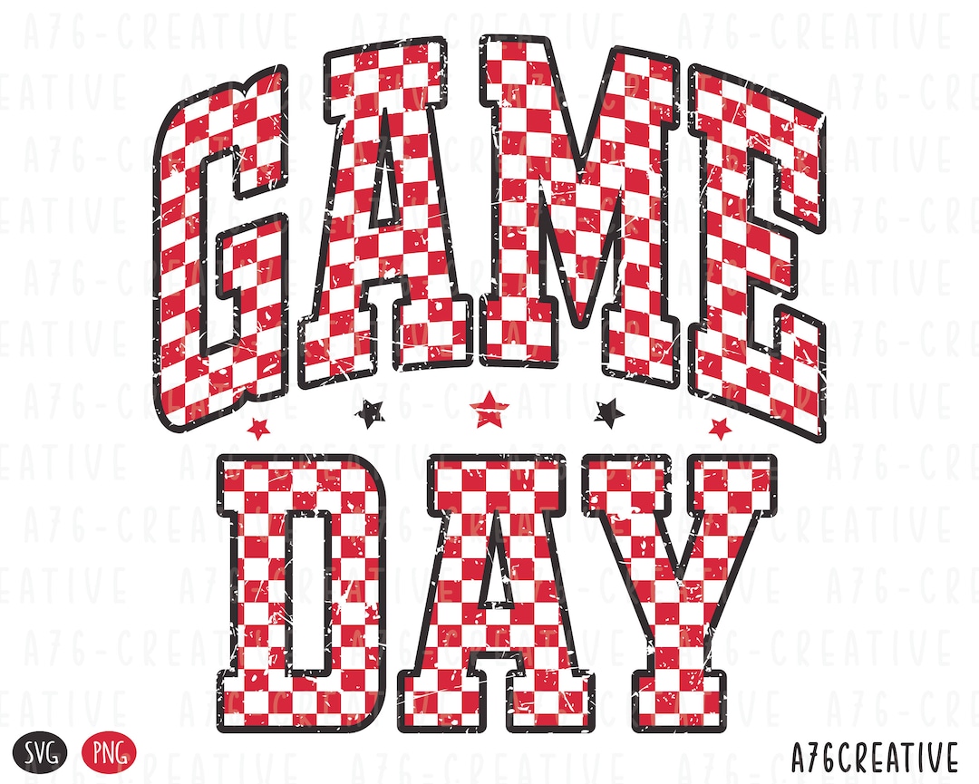 Retro Checkered Game Day Png Svg, Checkered Game Day Shirt, Game Day ...