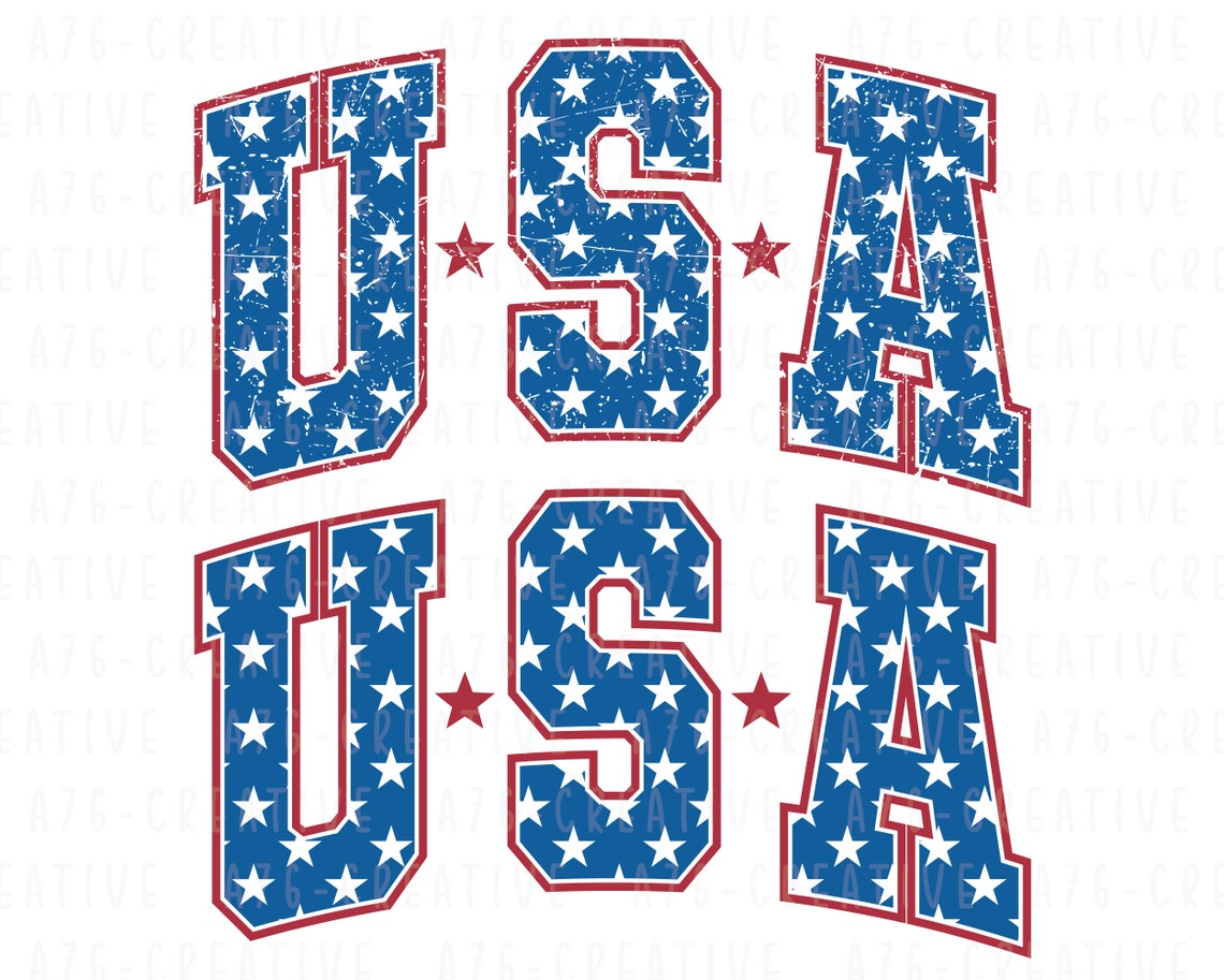 Retro USA Star Varsity Design: 4th of July PNG SVG (digital Download ...