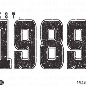 Retro Est 1989 Png Instant Download, 1989 Png, Est 1989 Svg, Vintage ...