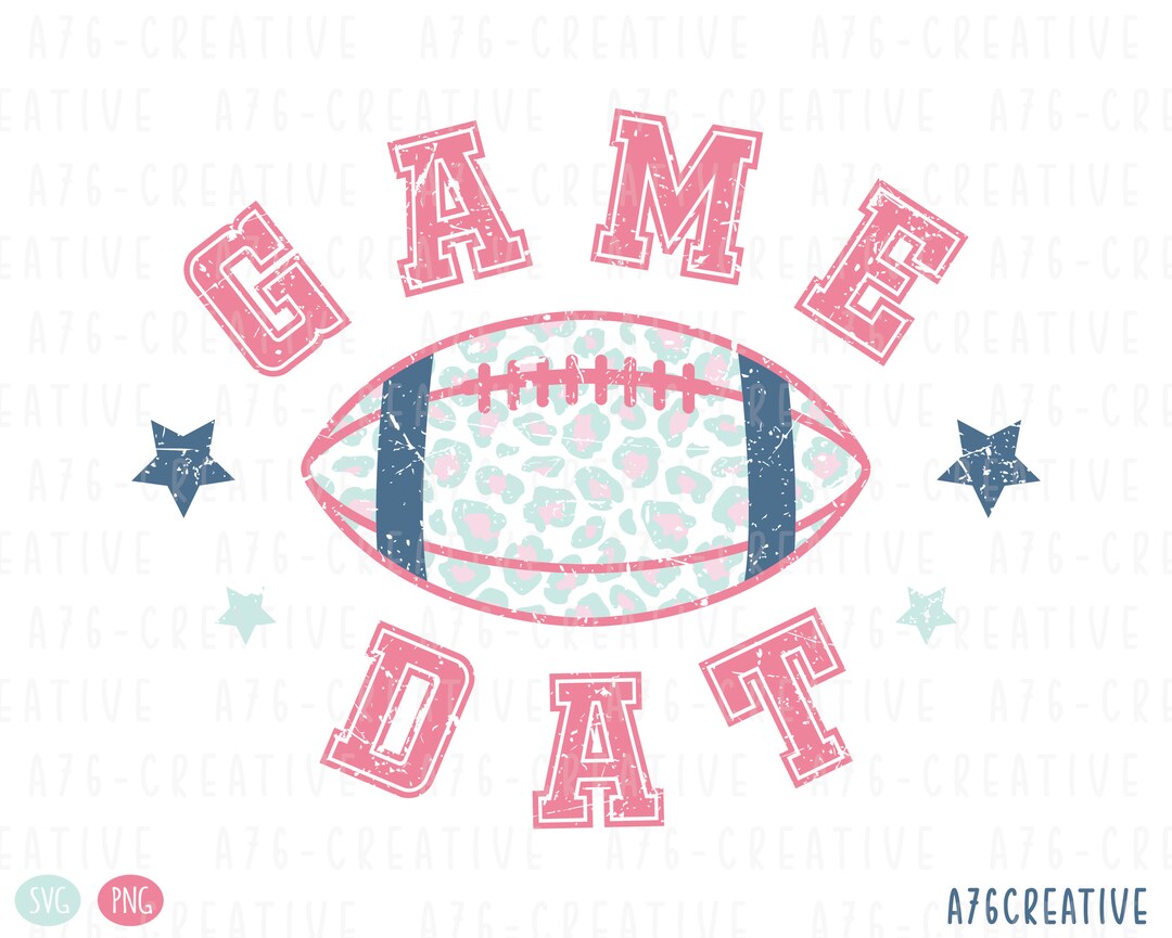 Game Day Football Svg Png Instant Download, Game Day Football Leopard ...