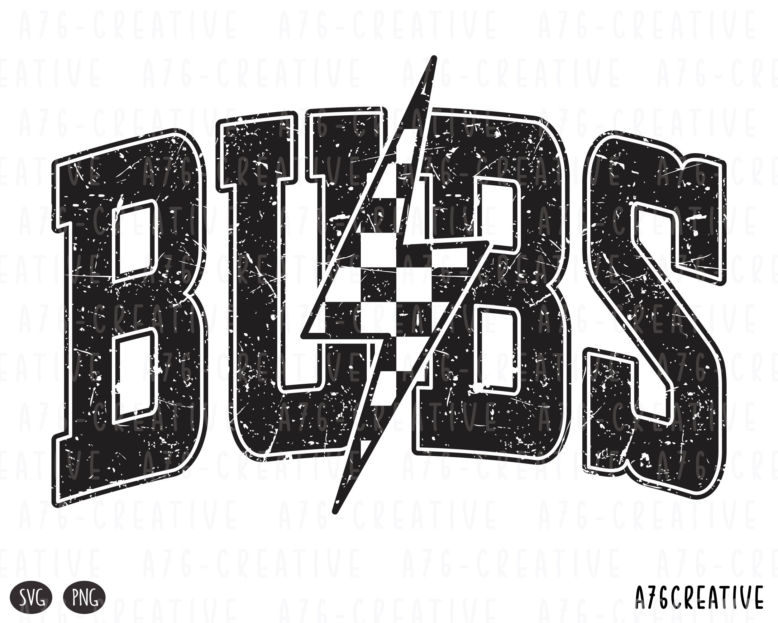 Bubs Checkered Lightning Bolt Design (SVG & PNG) - Etsy