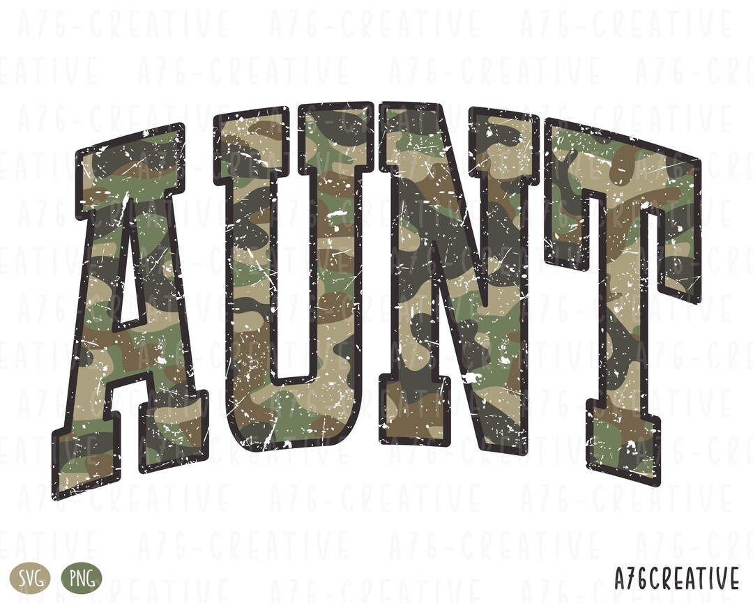 Retro Camo Aunt Design: Sublimation SVG & PNG (digital Download) - Etsy