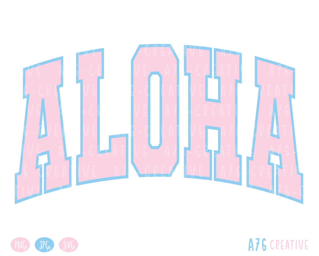 Retro Aloha Varsity Design: Summer Beach Sublimation (SVG, PNG, JPEG ...