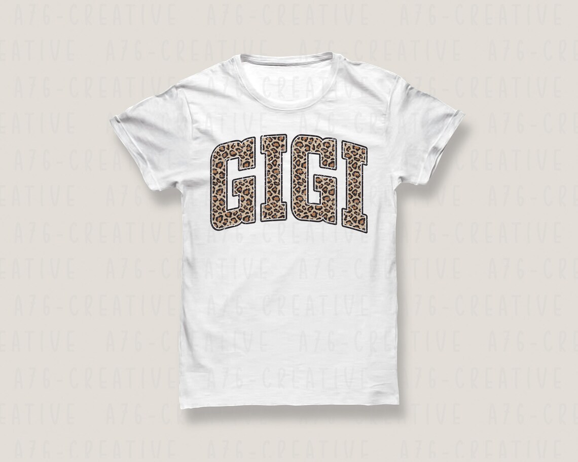 Retro Varsity Gigi Leopard Print Design (digital Download) - Etsy