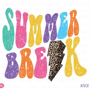Summer Break Svg, Summer Png, Summer Break Leopard Lightning Bolt ...