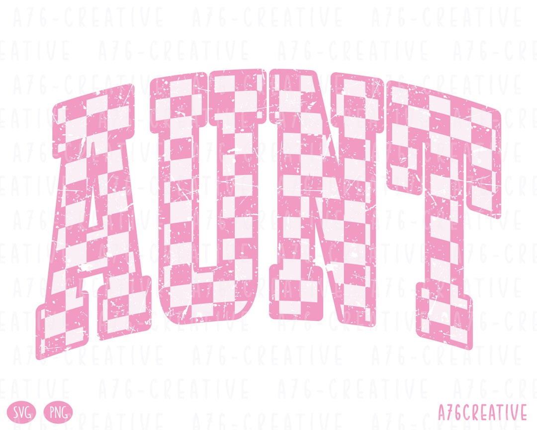 Retro Checkered Aunt Shirt Design (SVG & PNG) - Etsy