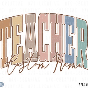 Personalized Teacher Name Svg Png File, Custom Teacher Name Shirt ...