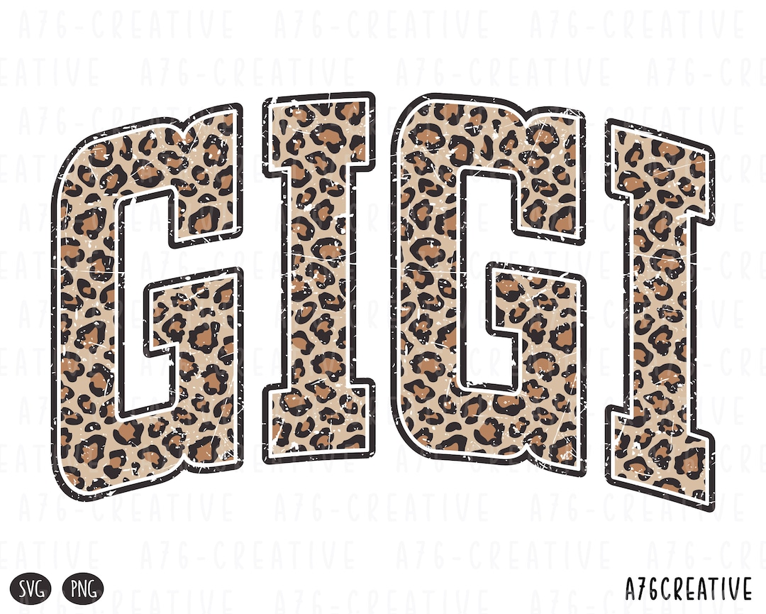 Retro Varsity Gigi Leopard Print Design (digital Download) - Etsy