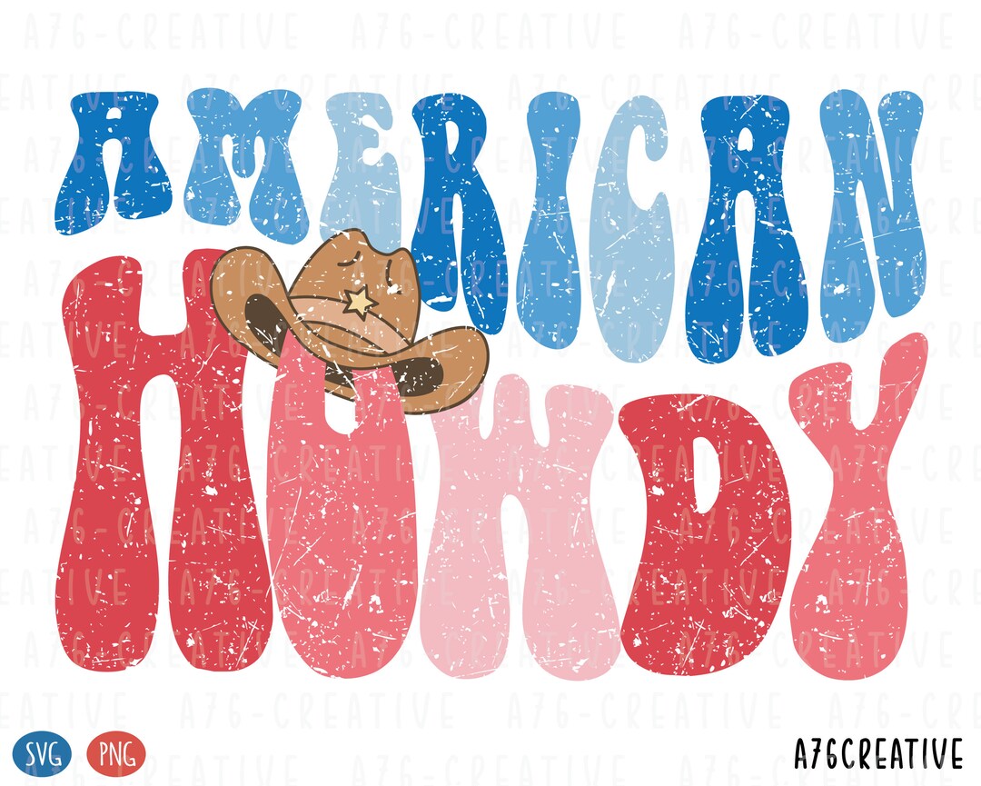Retro American Howdy Png, Groovy American Png, 4th of July Png ...