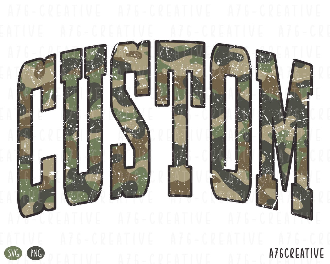 Custom Camo Wording: Personalized Print (SVG & PNG) - Etsy