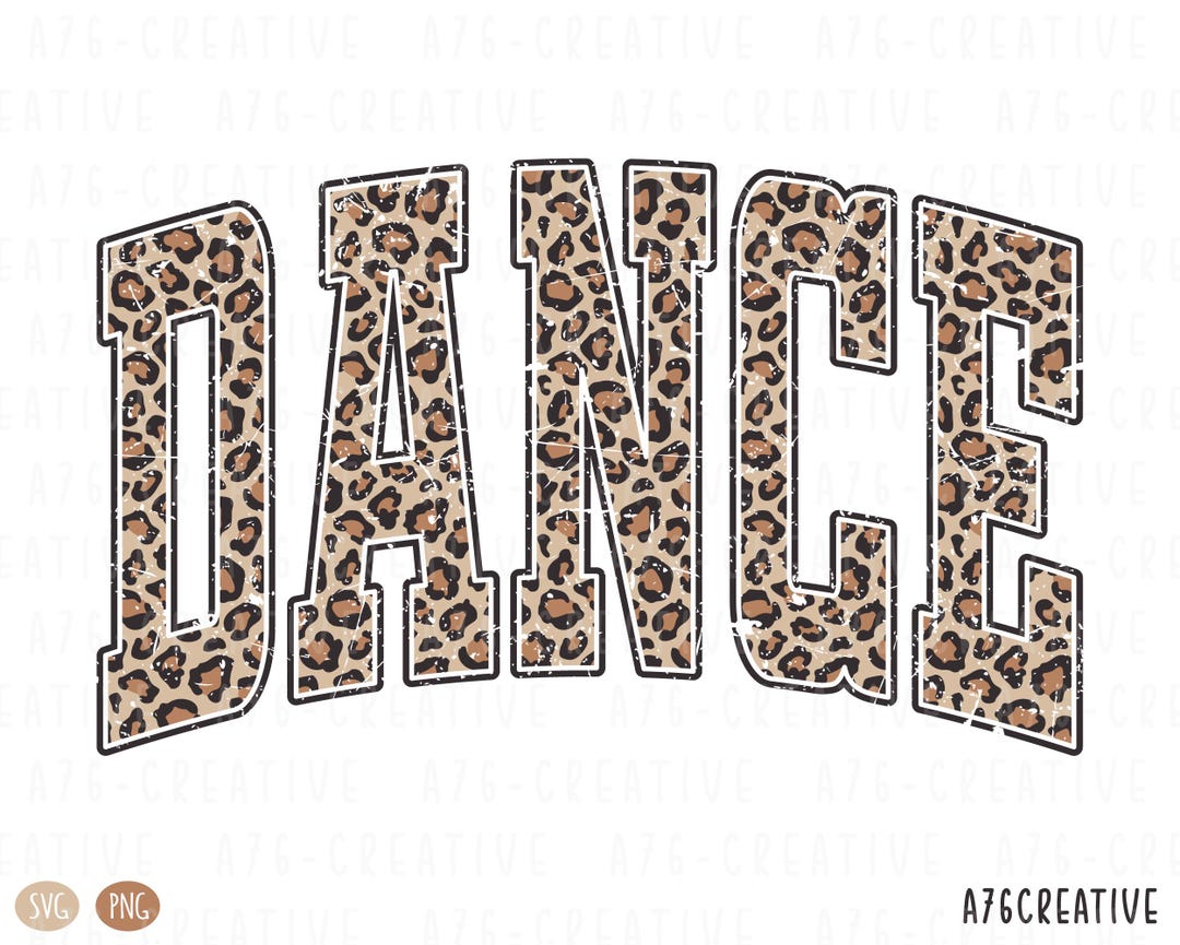 Retro Dance Leopard Print SVG PNG: Distressed Sublimation Design ...