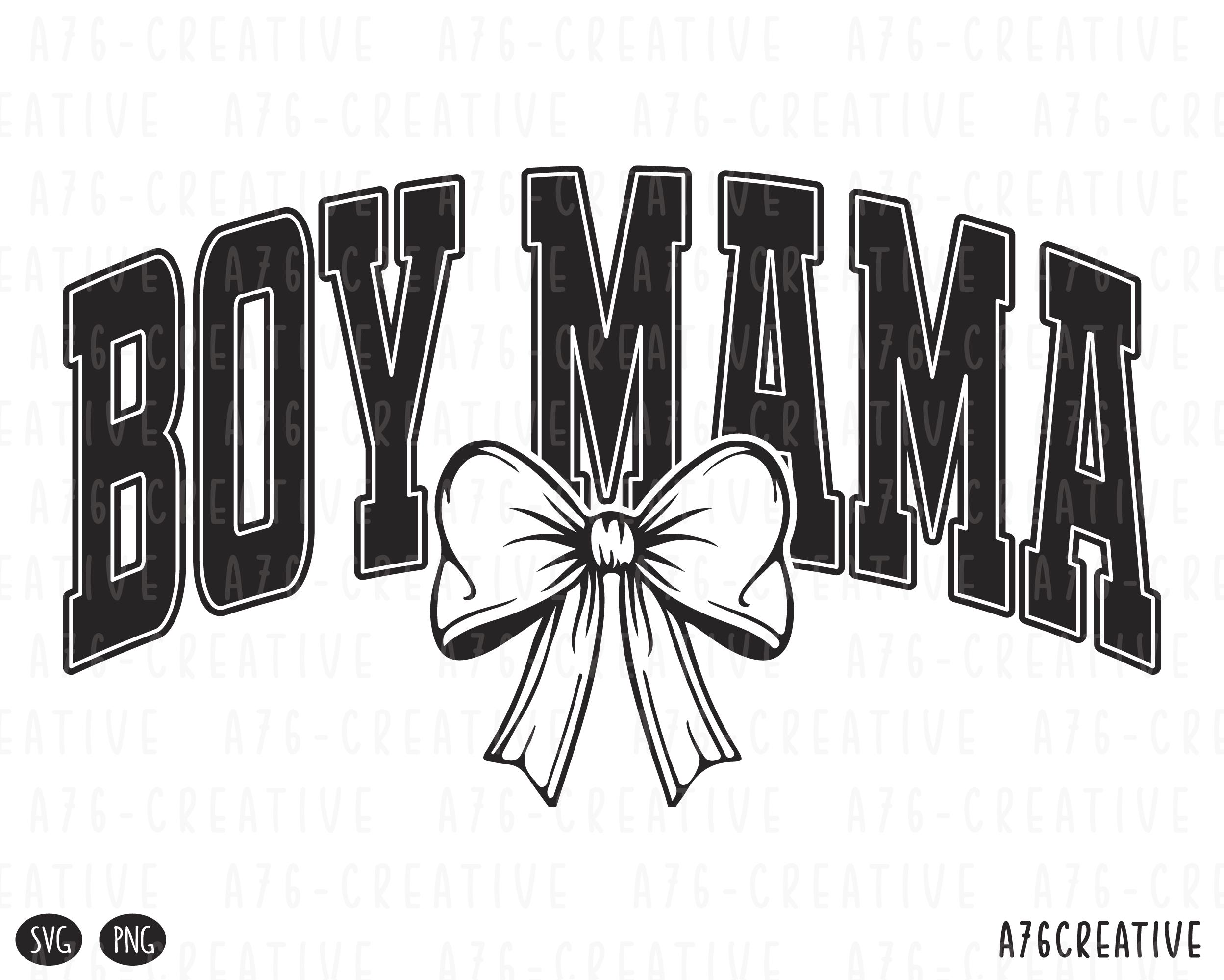 Retro Boy Mama Varsity Shirt Design: Coquette Bow PNG SVG (digital ...