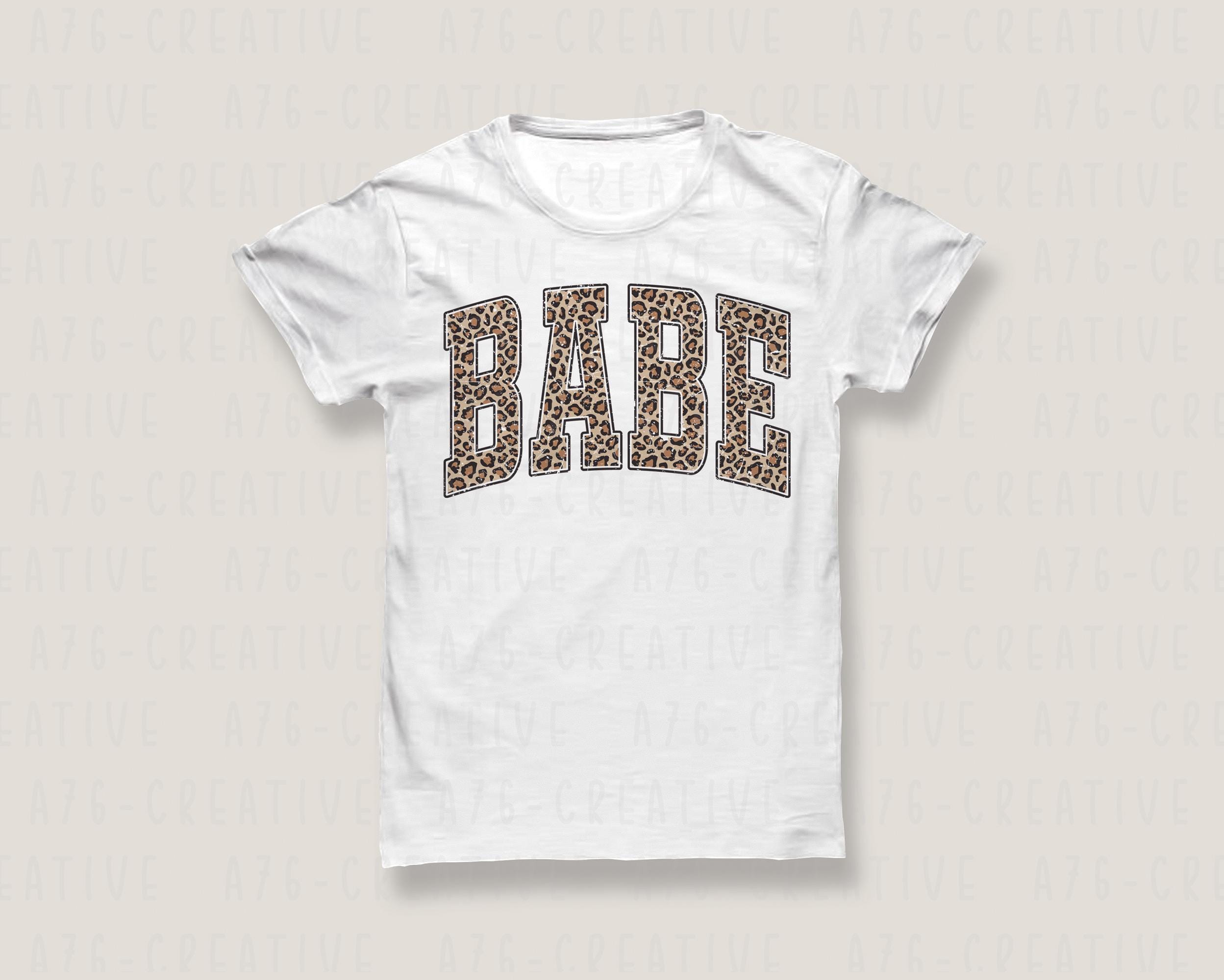 Retro Varsity Babe Leopard Print Png, Babe Leopard Shirt, Leopard Babe ...