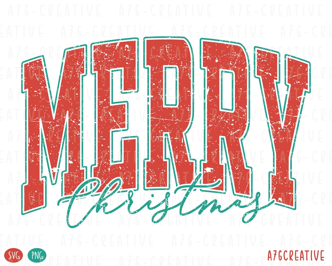 Retro Merry Christmas Cursive Png Svg, Merry Christmas Svg, Cursive ...