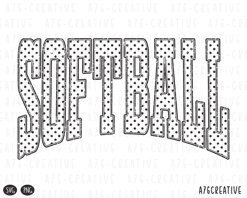 Polka Dot Print Softball PNG, Game Day Shirt Design (digital Download ...
