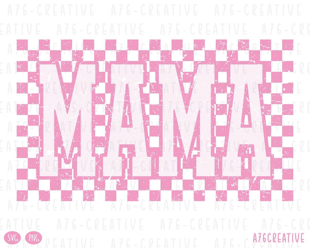 Retro Checkered Mama PNG Instant Download, Checkered Mama SVG ...