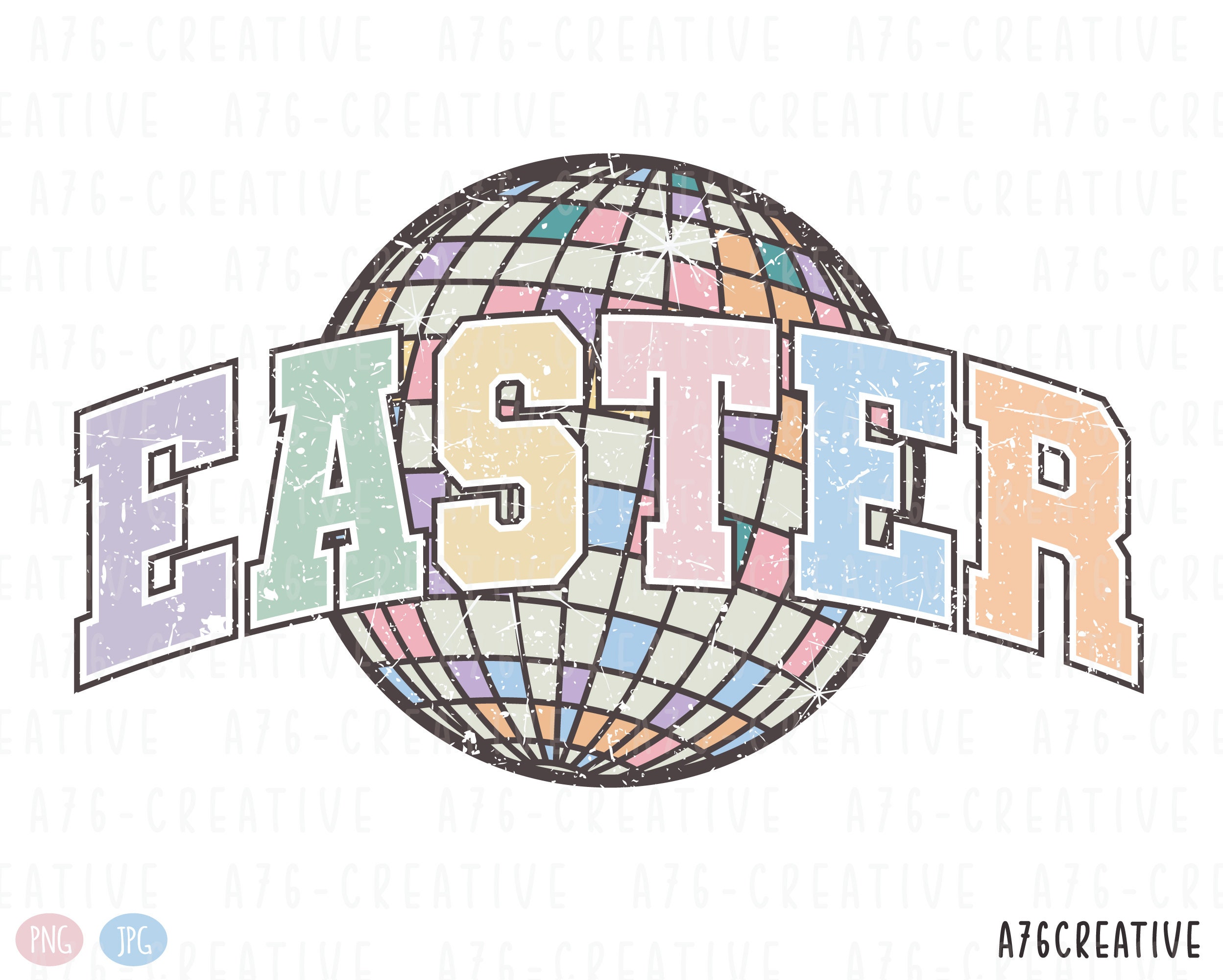 Retro Easter Disco Ball Png Sublimation, Easter Png Svg, Easter Disco ...