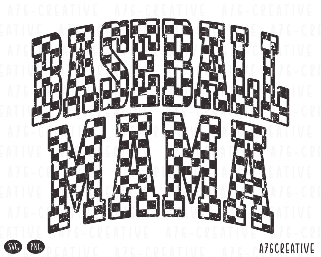 Retro Checkered Baseball Mama Png Svg, Checkered Baseball Shirt ...