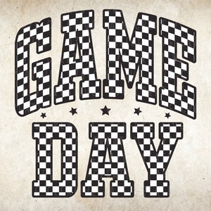 Checkered Game Day Design, School Sport, Retro Font (SVG & PNG) - Etsy