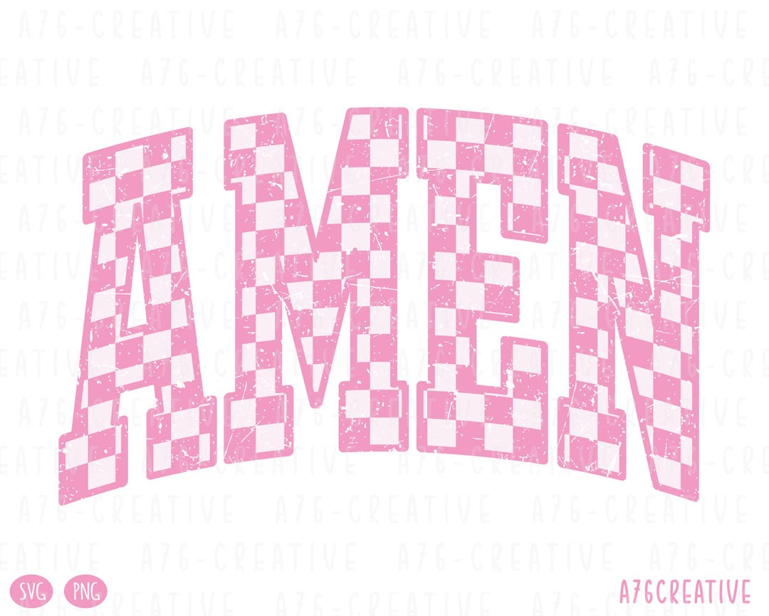 Retro Checkered Amen Jesus Design (SVG & PNG) - Etsy