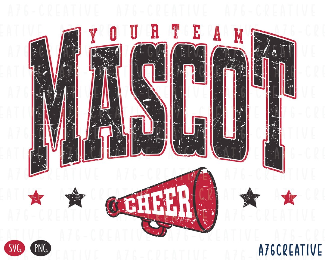 Personalized Cheer Mascot Team SVG PNG: Retro Varsity Design - Etsy