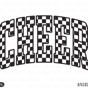 Retro Checkered Cheer Design: Shirt Sublimation (SVG & PNG) - Etsy